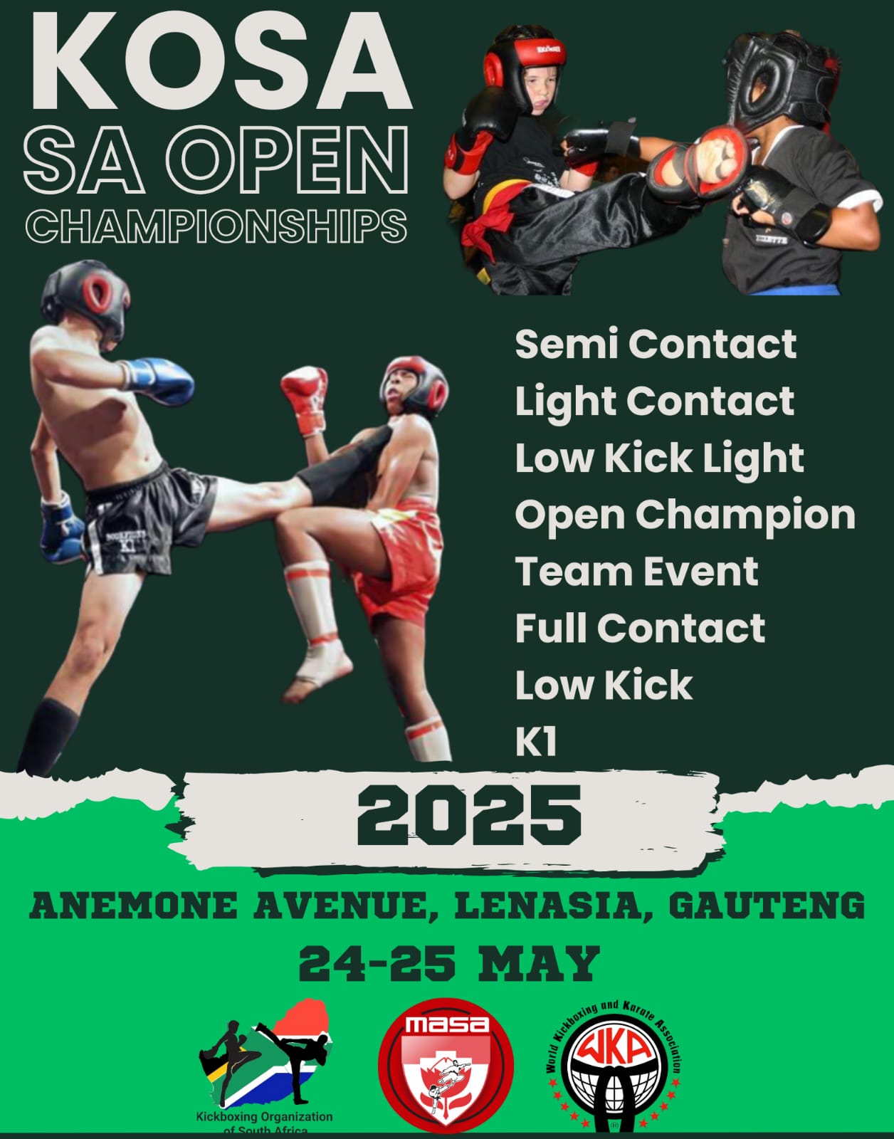 K1 | 2025 KOSA SA Open Championships | Kickboxing | Kihapp